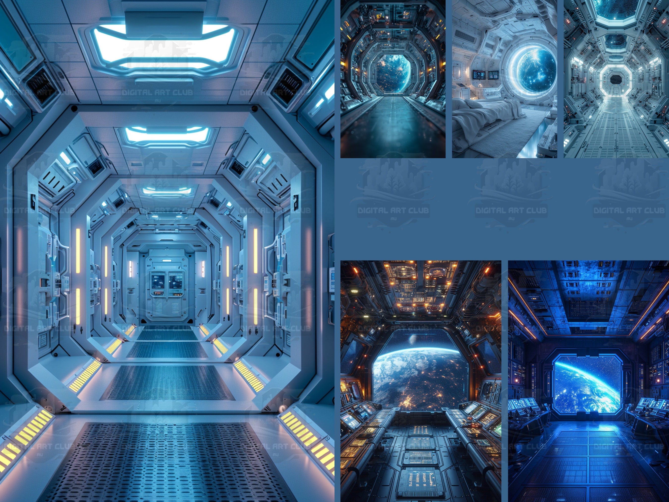 6 Space Station Backdrops Overlays | Overlays for Photoshop | Studio ...