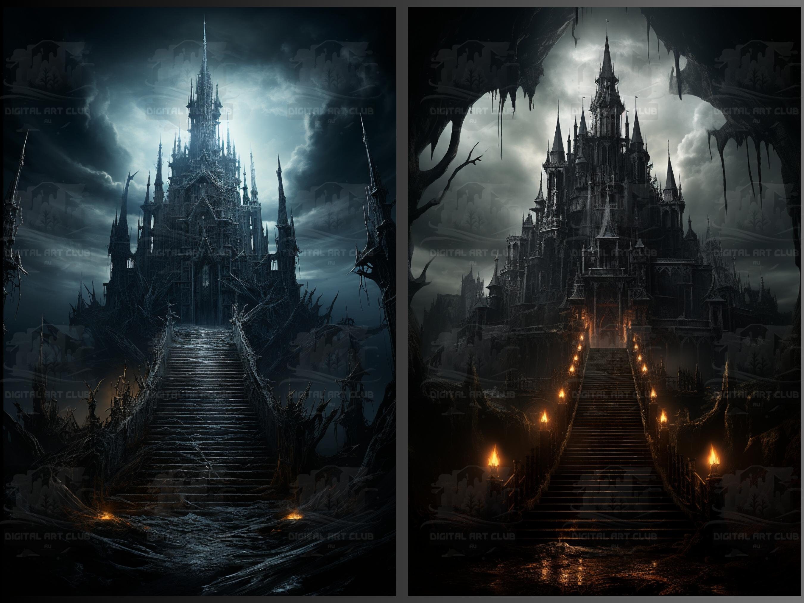 12 Dark Fantasy Castle Backdrops Overlays Overlays for Photoshop Studio ...