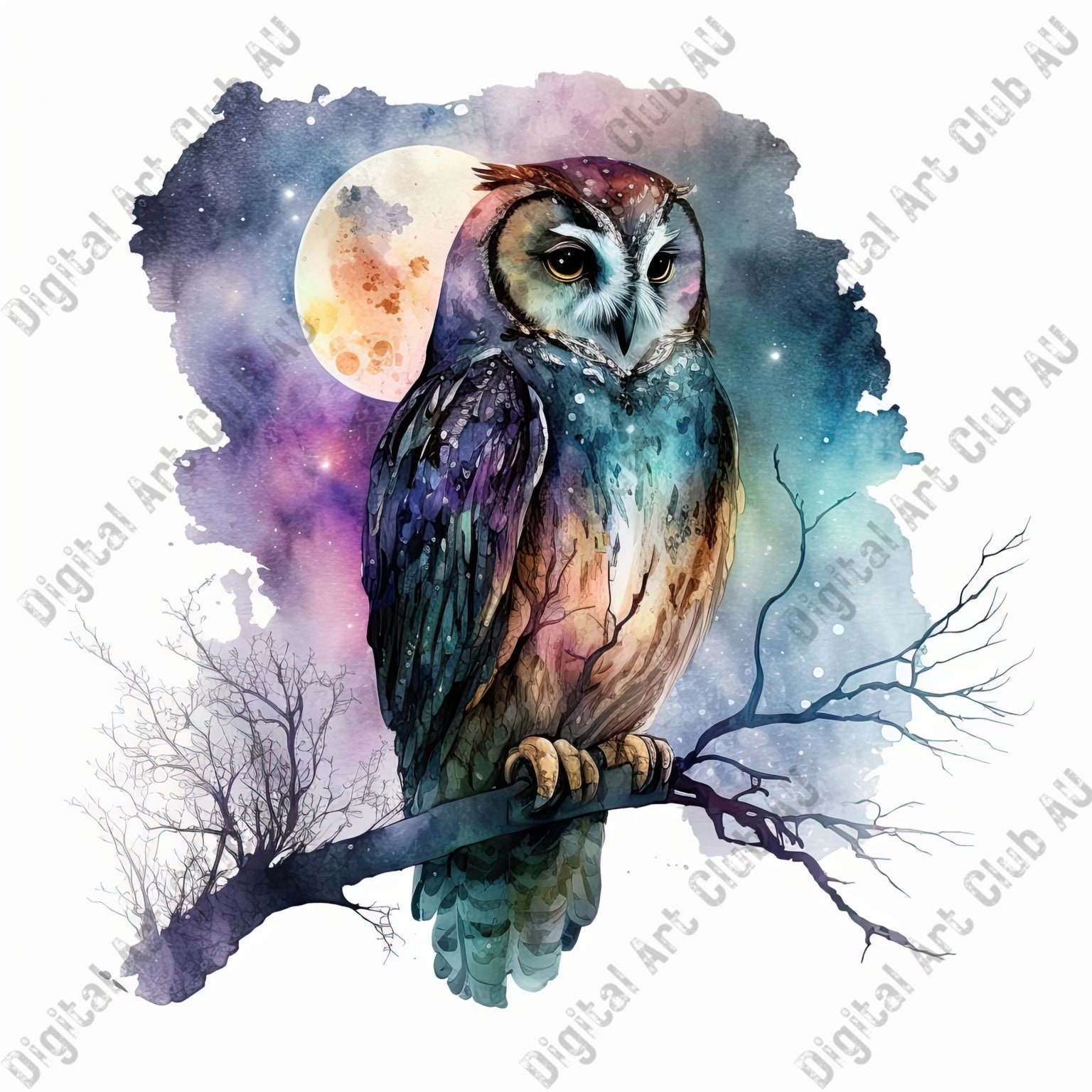 22 Watercolor Owls Clipart Digital PNG Clip Art Fantasy - Etsy
