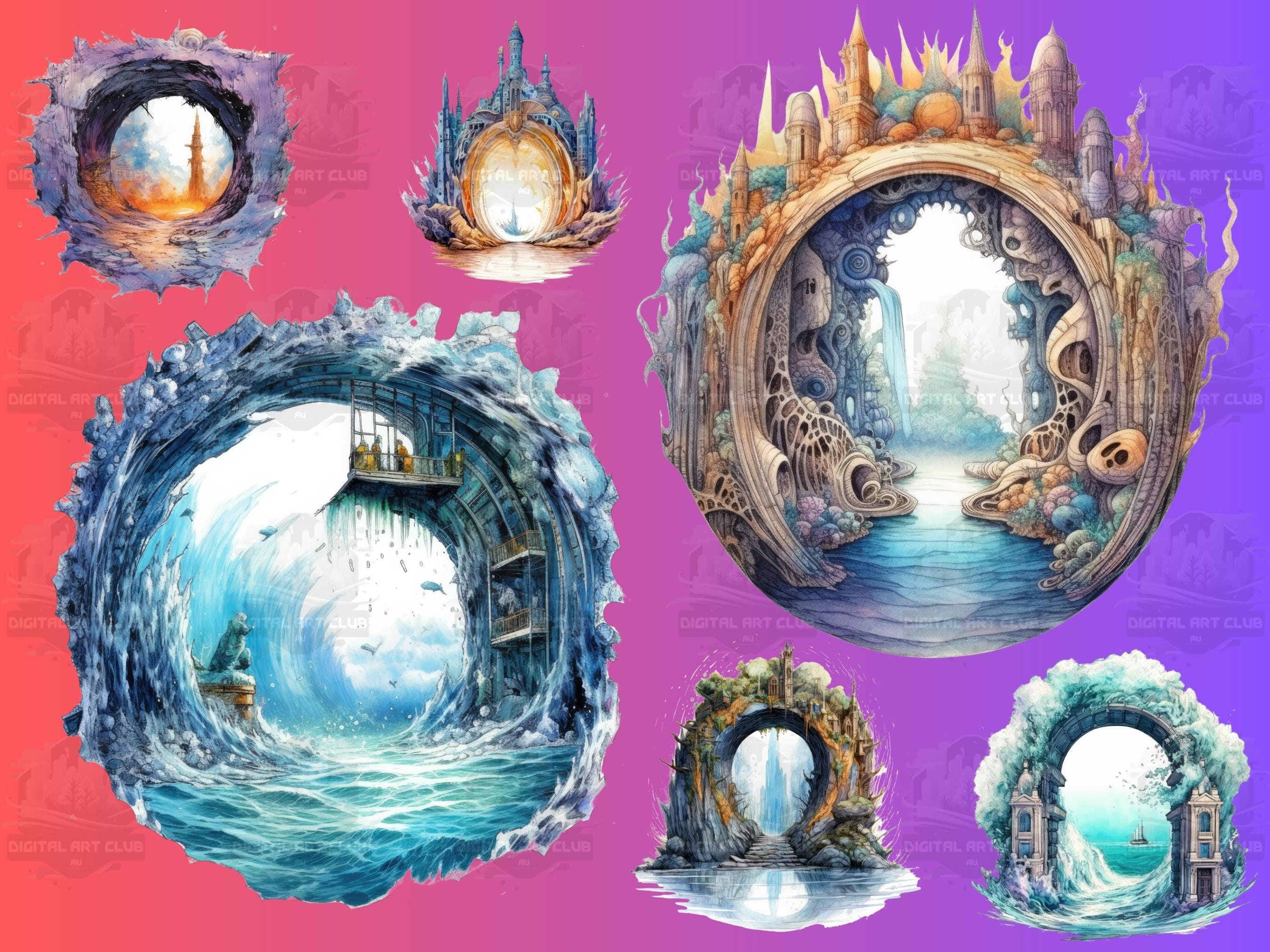 28 Magic Portal Clipart Fantasy Abstract Mystical PNG - Etsy