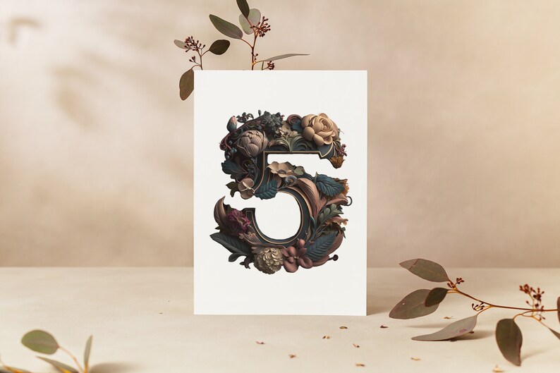 10 Dark Fantasy Numbers Clipart | Floral, Fairy, Gothic | Digital PNG ...