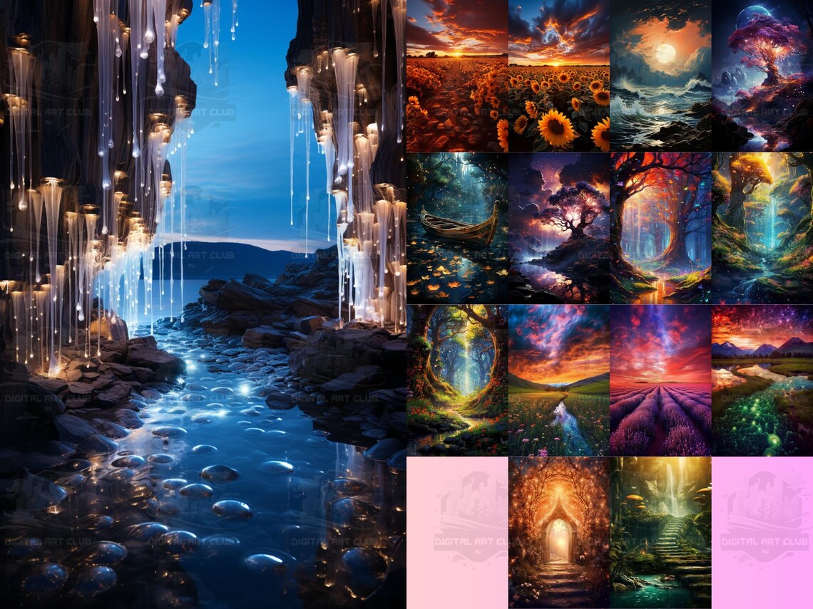 15 Fantasy Landscape Backdrops Overlays Overlays for - Etsy