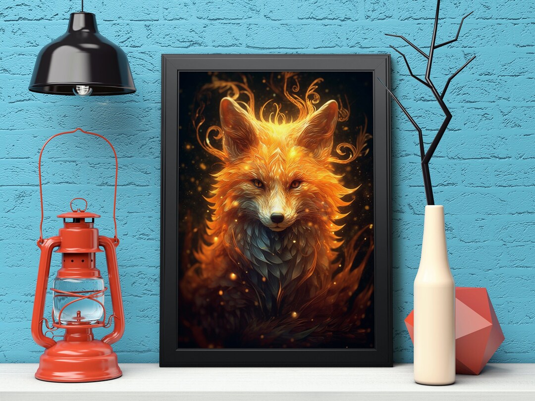 Red Fox | Digital Art Print, Wall Art, AI Generated, AI Art, Digital ...
