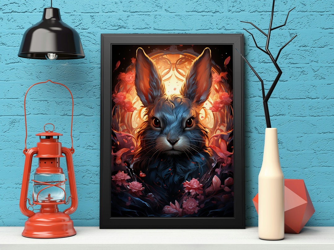 Dark Fantasy Rabbit | Digital Art Print, Wall Art, AI Generated, AI Art ...