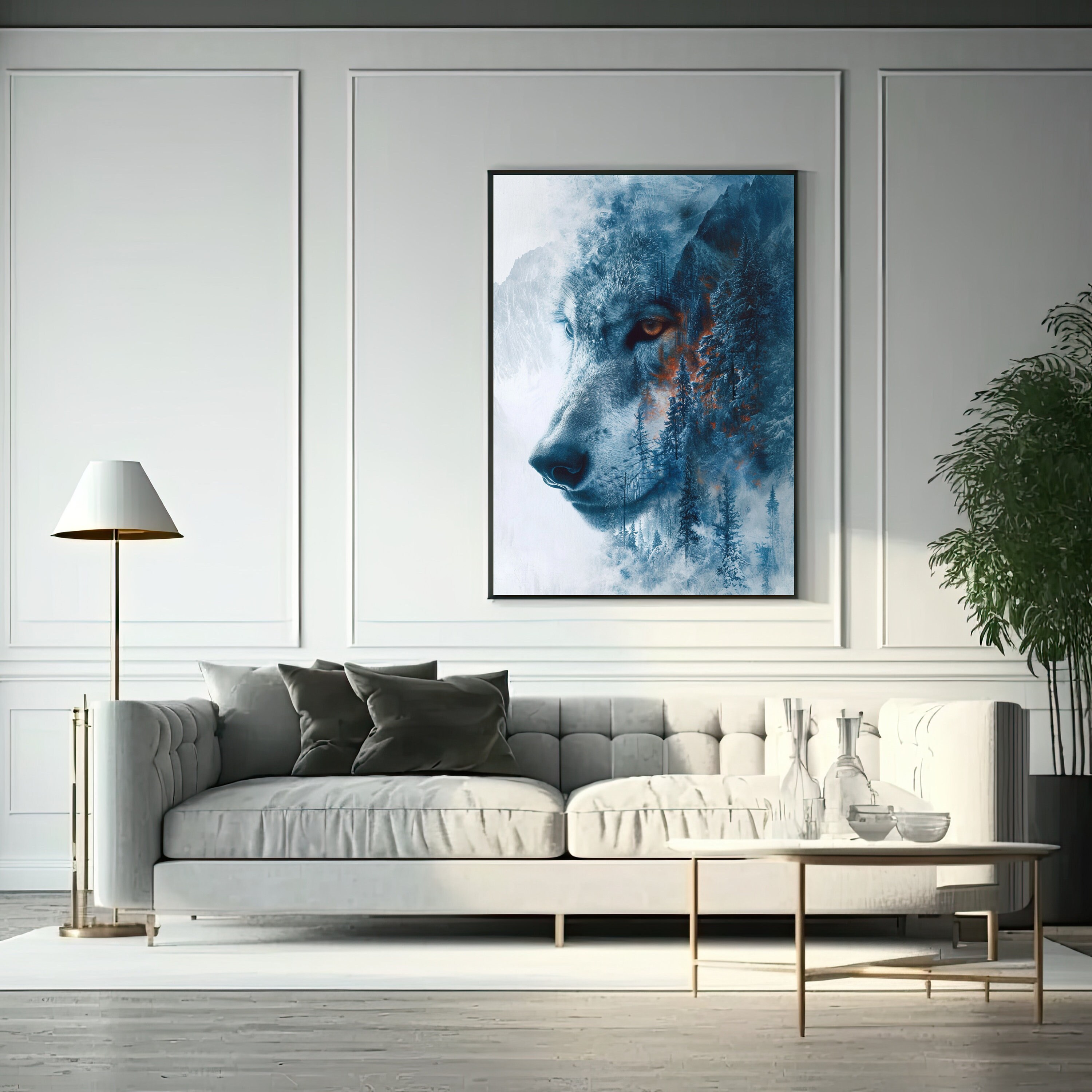 Lone Wolf Digital Art Print, Wall Art, AI Generated, AI Art, Digital ...