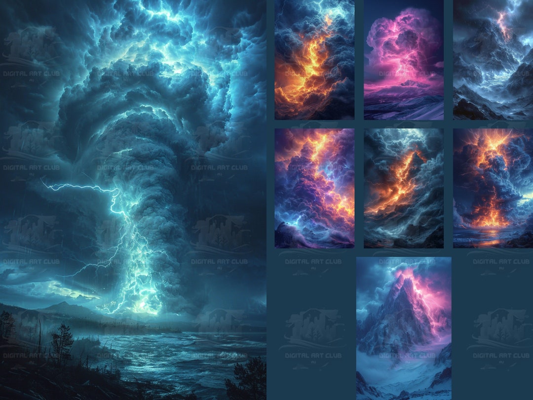 8 Thunder Clouds Backdrops Overlays | Overlays for Photoshop | Studio ...