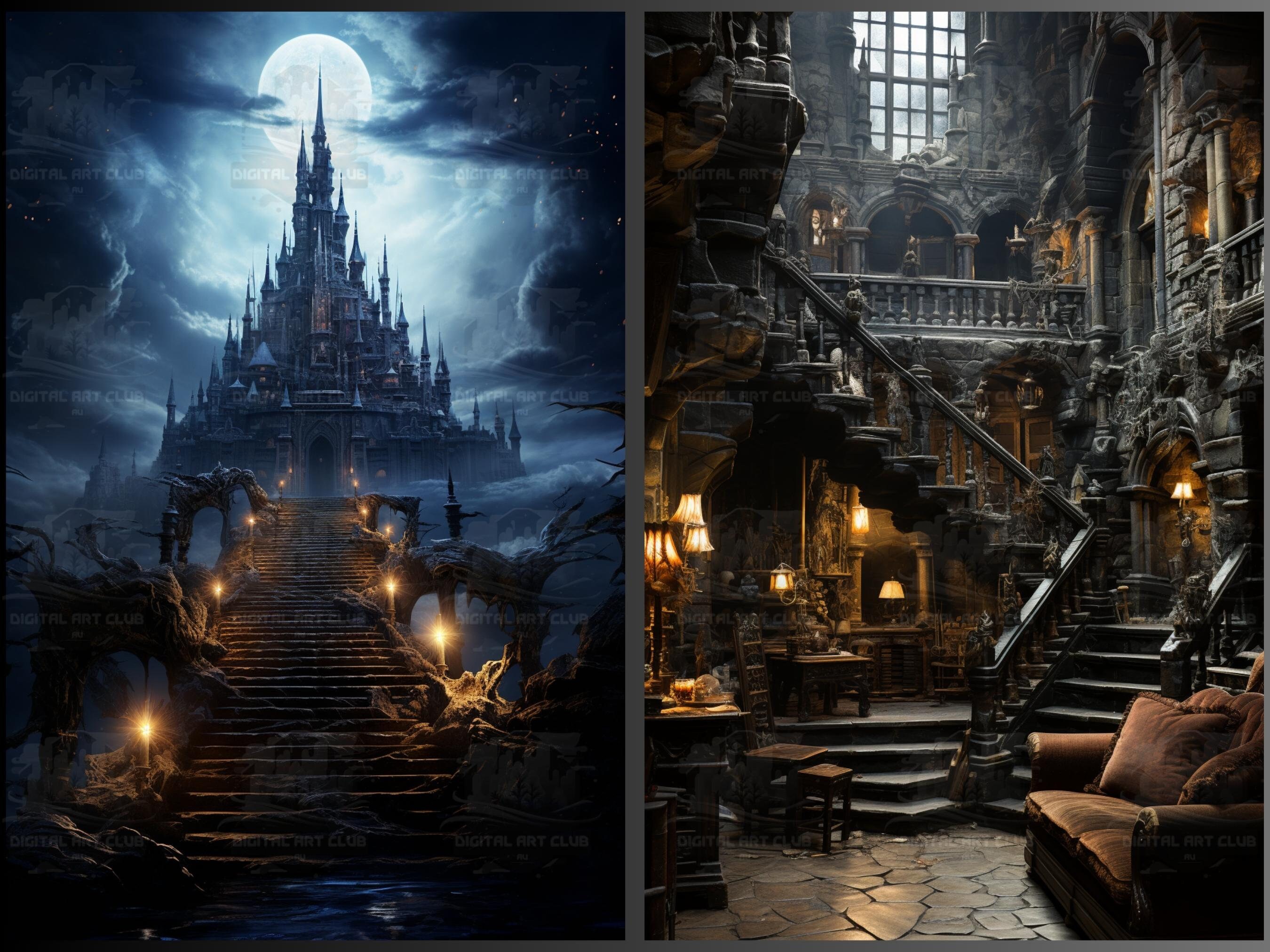 12 Dark Fantasy Castle Backdrops Overlays Overlays for Photoshop Studio ...