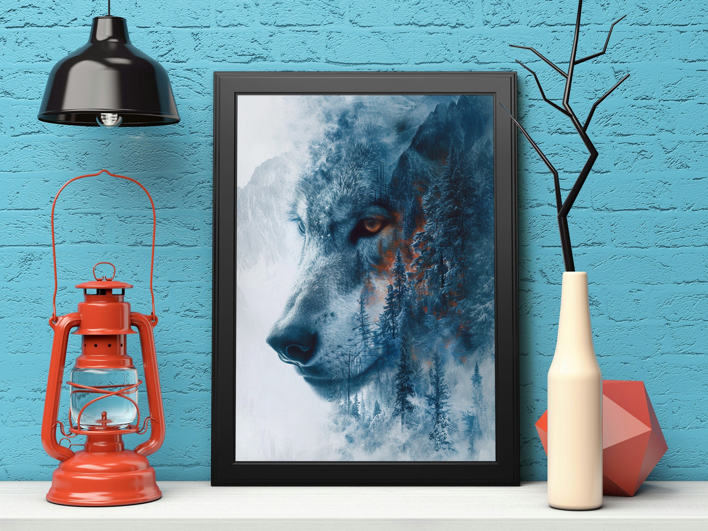 Lone Wolf Digital Art Print, Wall Art, AI Generated, AI Art, Digital ...