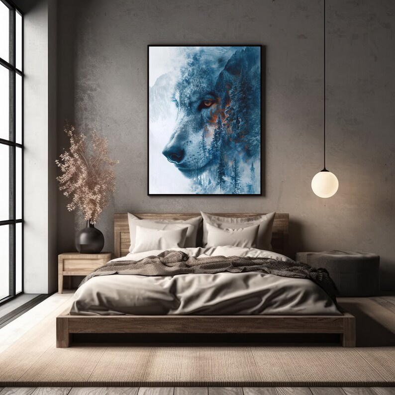 Lone Wolf | Digital Art Print, Wall Art, AI Generated, AI Art, Digital ...