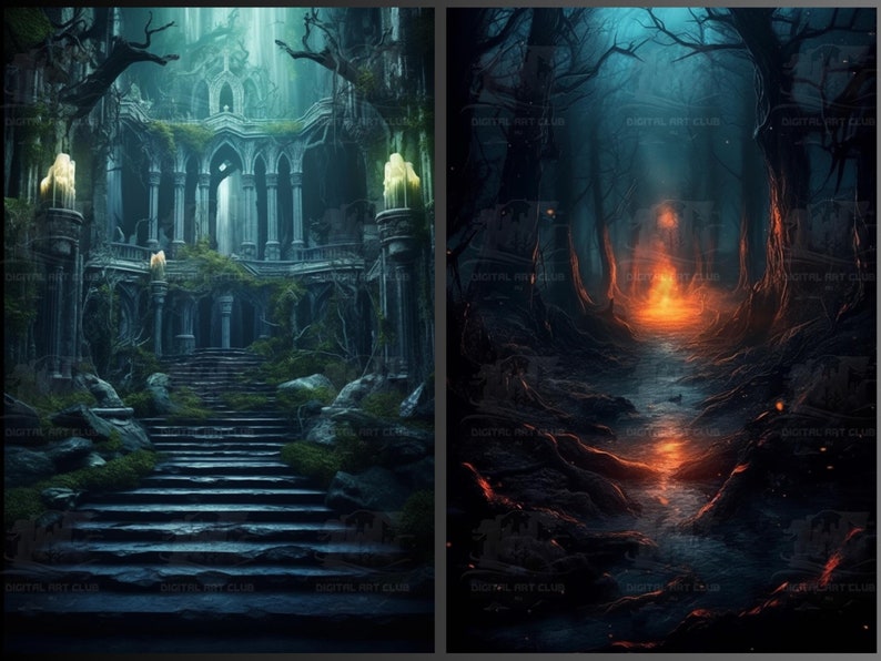 8 Dark Fantasy Backdrops Overlays | Overlays for Photoshop | Studio ...