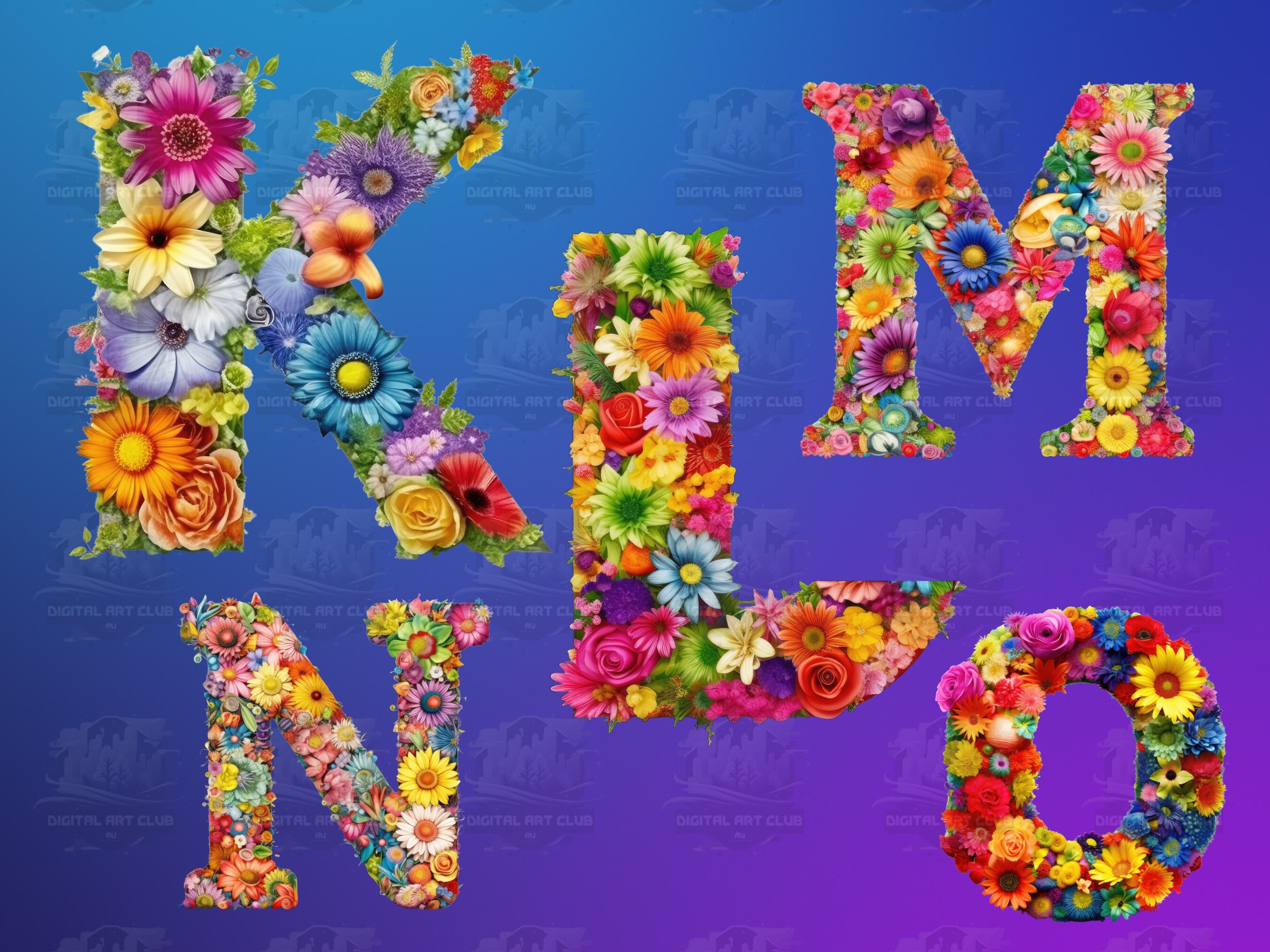 26 Tropical Floral Alphabet Letters Clipart | Flowers, Fairy, Fantasy ...