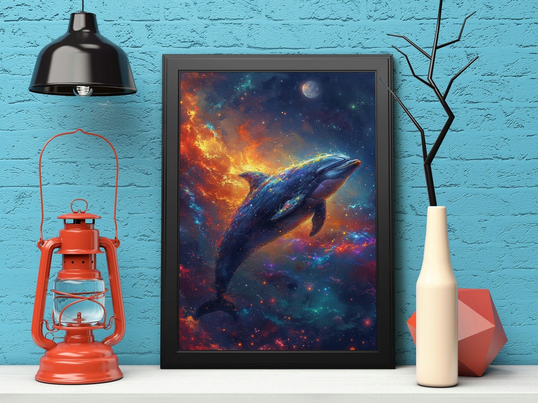 Fantasy Dolphin | Digital Art Print, Wall Art, AI Generated, AI Art ...