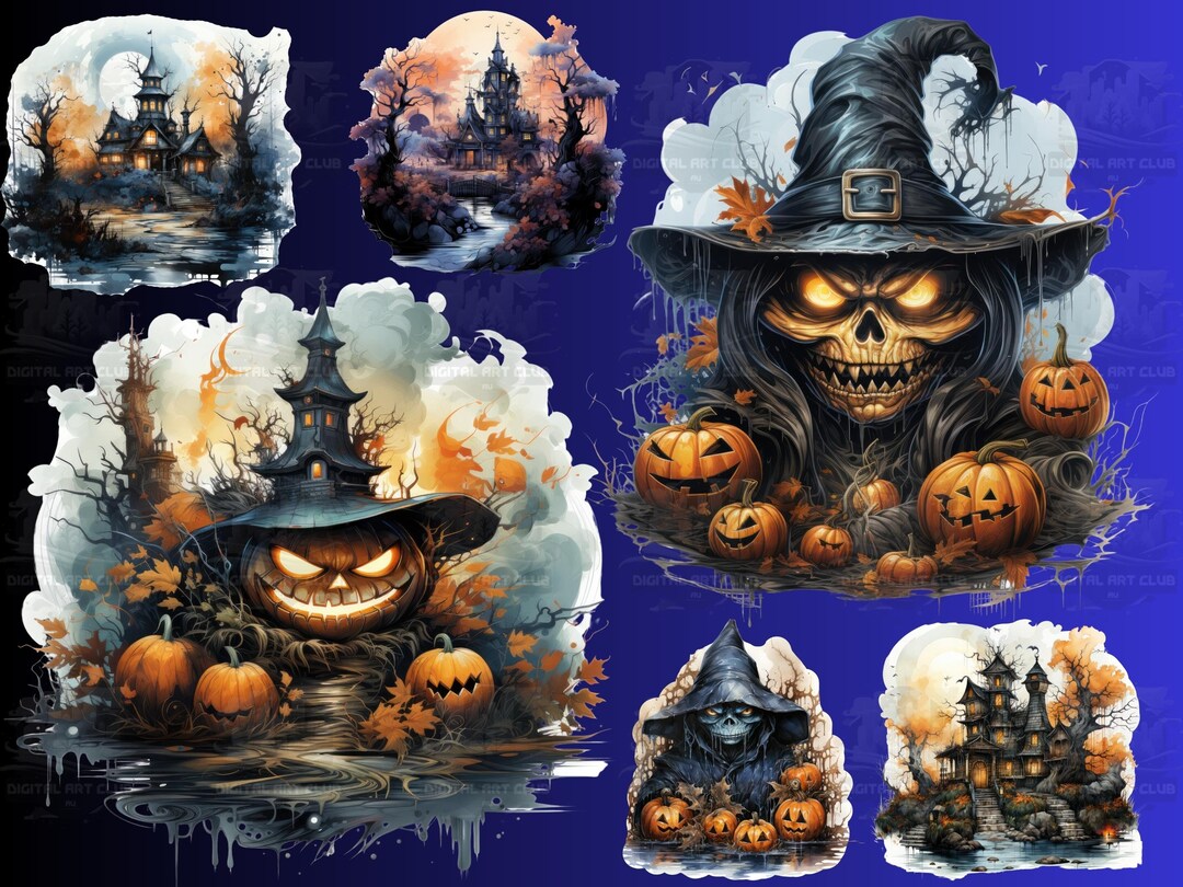 25 Watercolor Halloween Vantage Clipart | Dark Fantasy, Magic | Digital ...