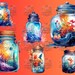 27 Magic Glass Jar Clipart Watercolor, Fantasy, Mystical PNG Clip Art ...