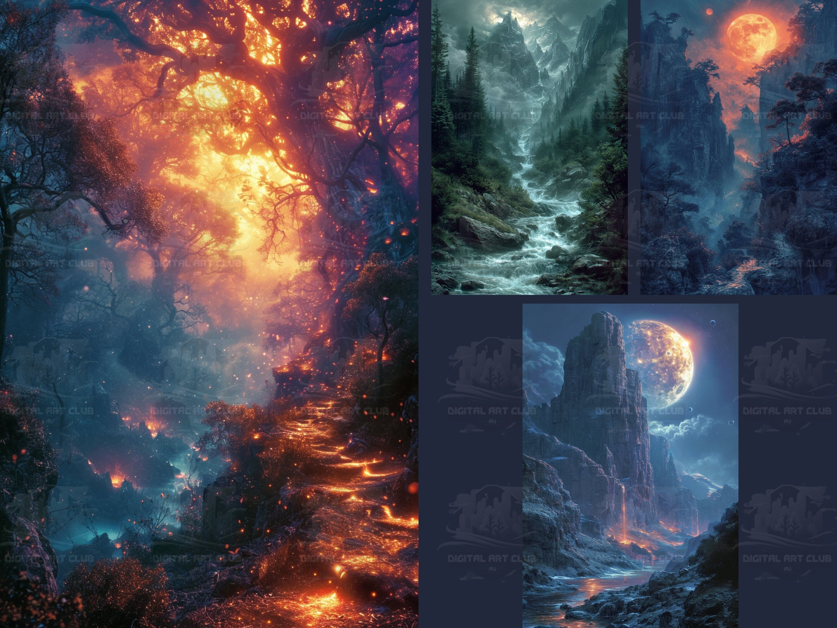 8 Surreal Landscape Backdrops Overlays | Overlays for Photoshop ...