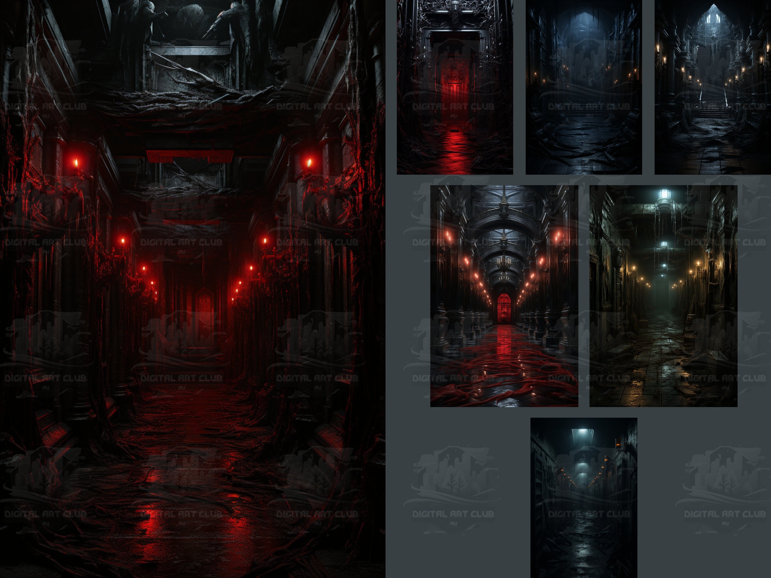7 Creepy Hallway Backdrops Overlays | Overlays for Photoshop | Studio ...