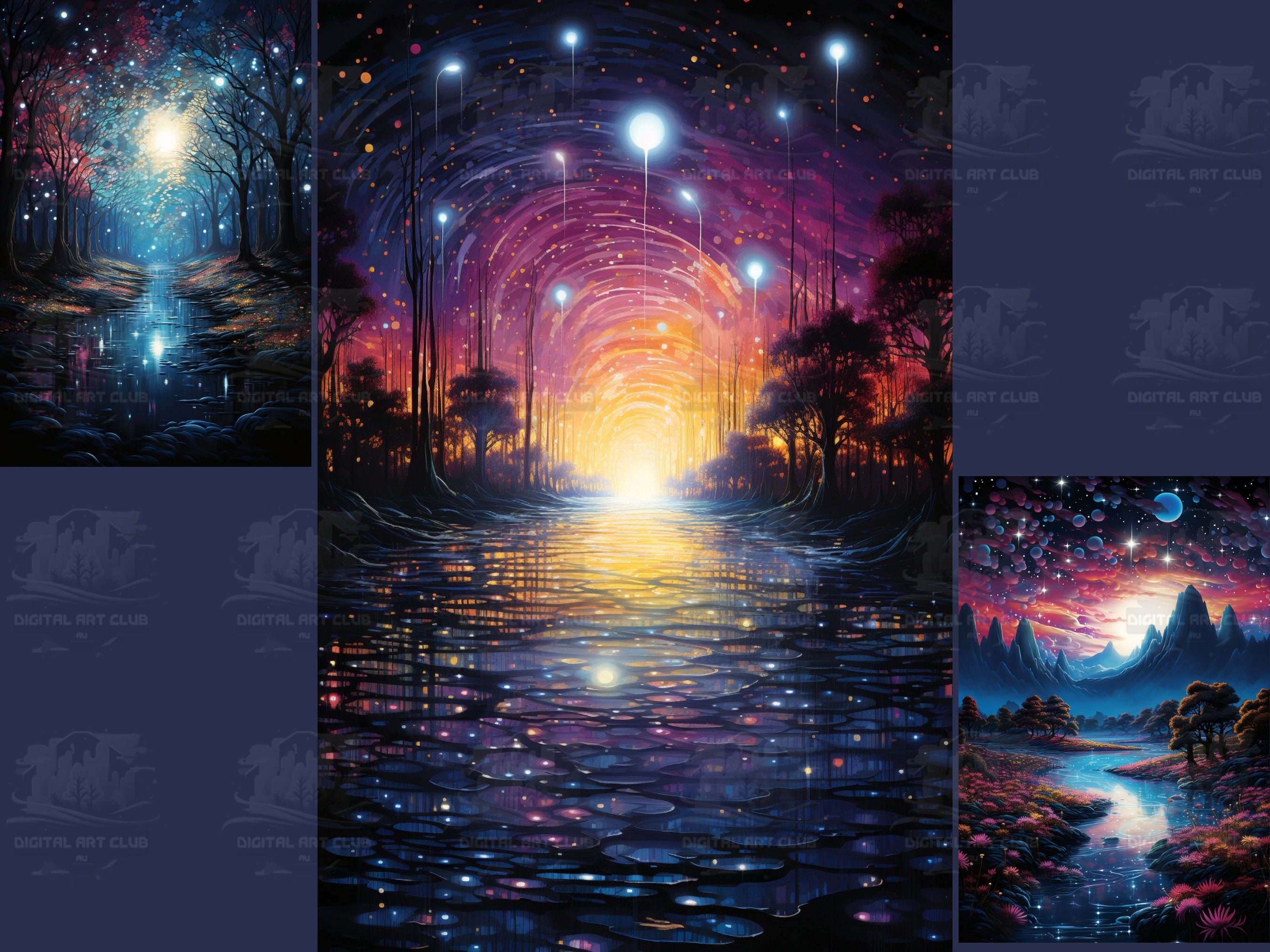 8 Ethereal Nightscape Backdrops Overlays | Overlays for Photoshop ...