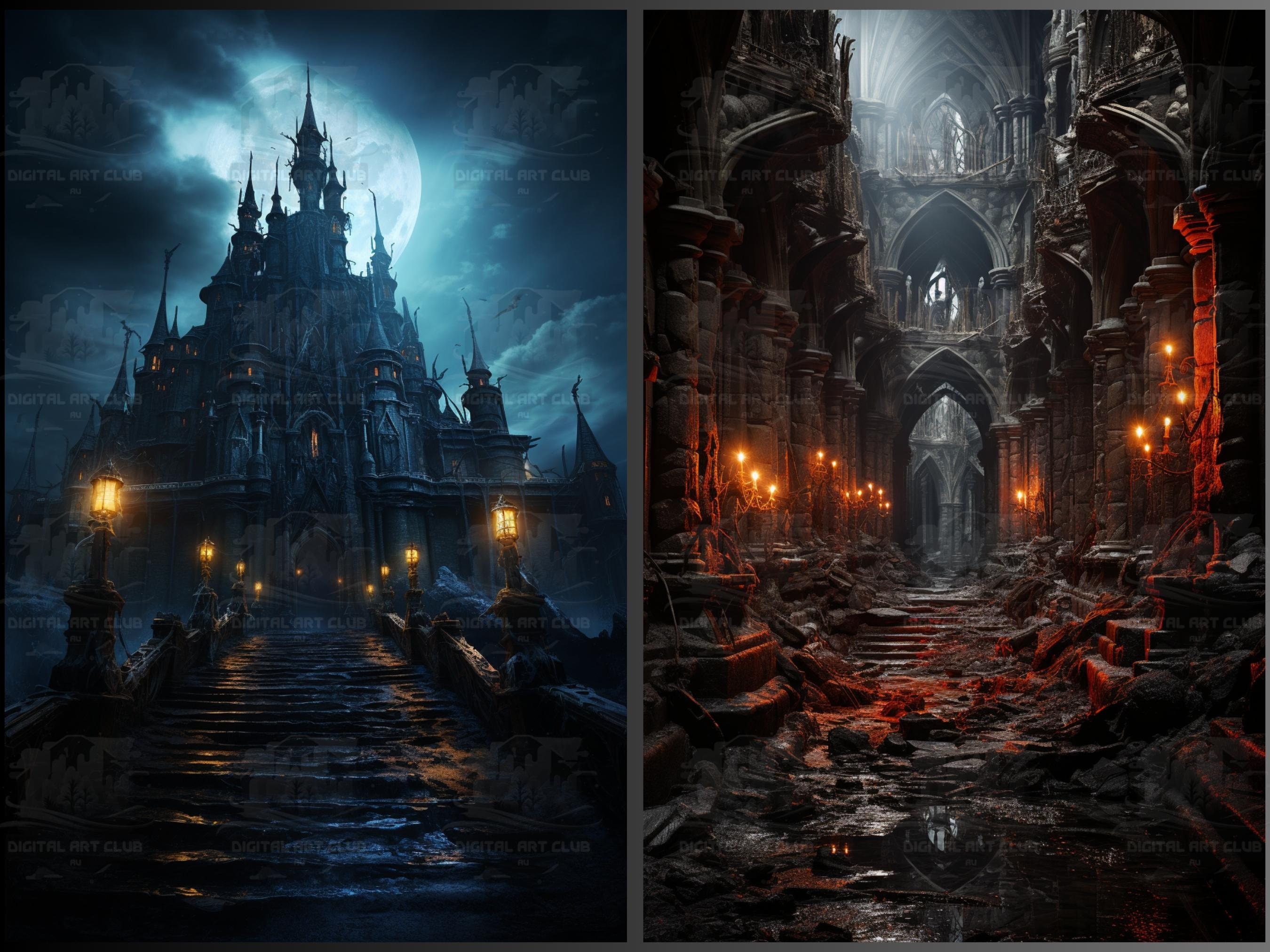 12 Dark Fantasy Castle Backdrops Overlays Overlays for Photoshop Studio ...