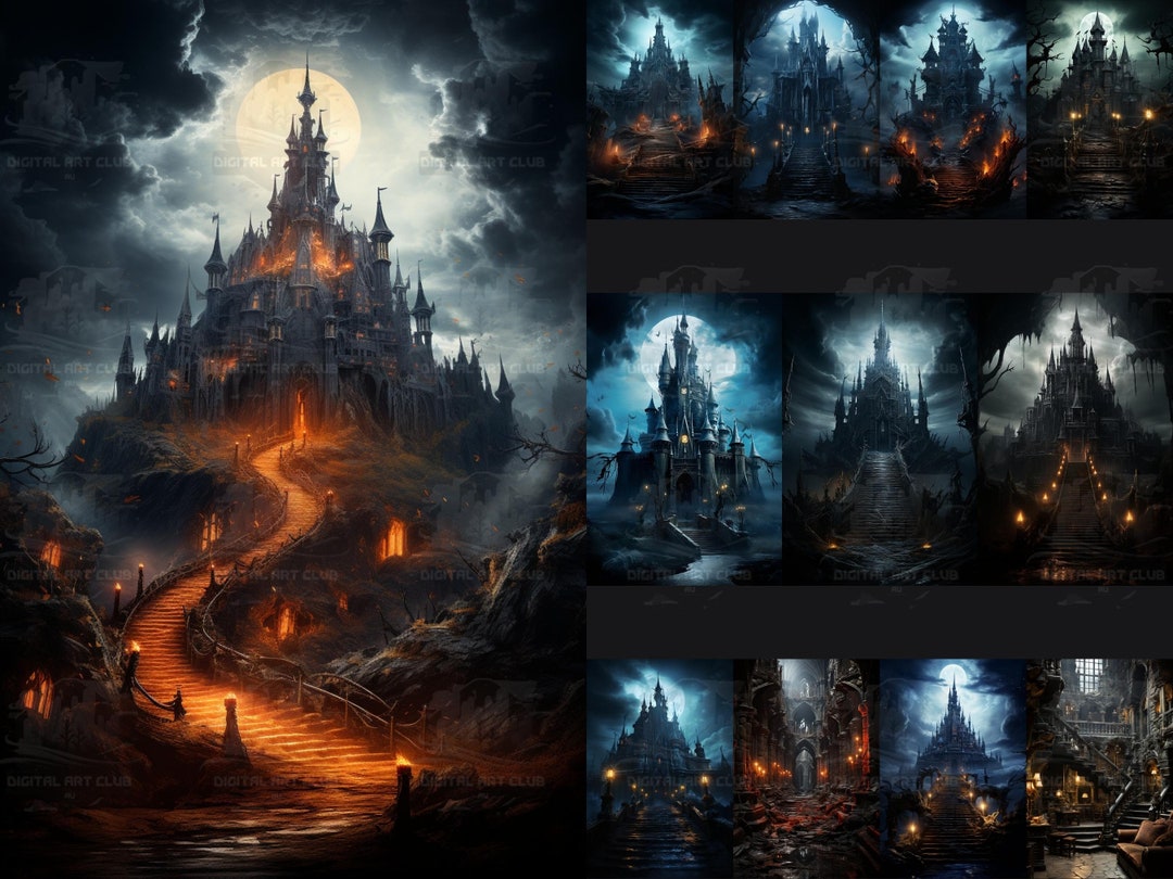 12 Dark Fantasy Castle Backdrops Overlays | Overlays for Photoshop ...
