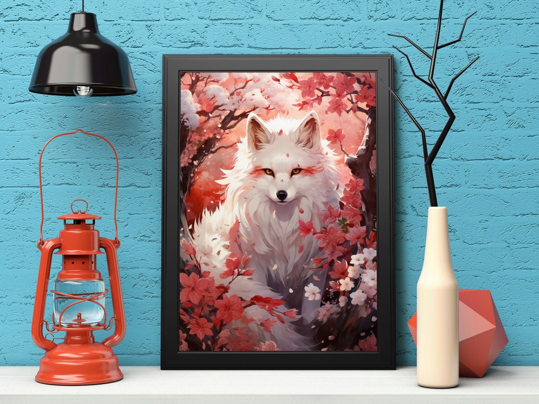 Weißer Fuchs Digital Art Print, Wandkunst, AI generiert, AI Art, Digital Download, Home Decor ...
