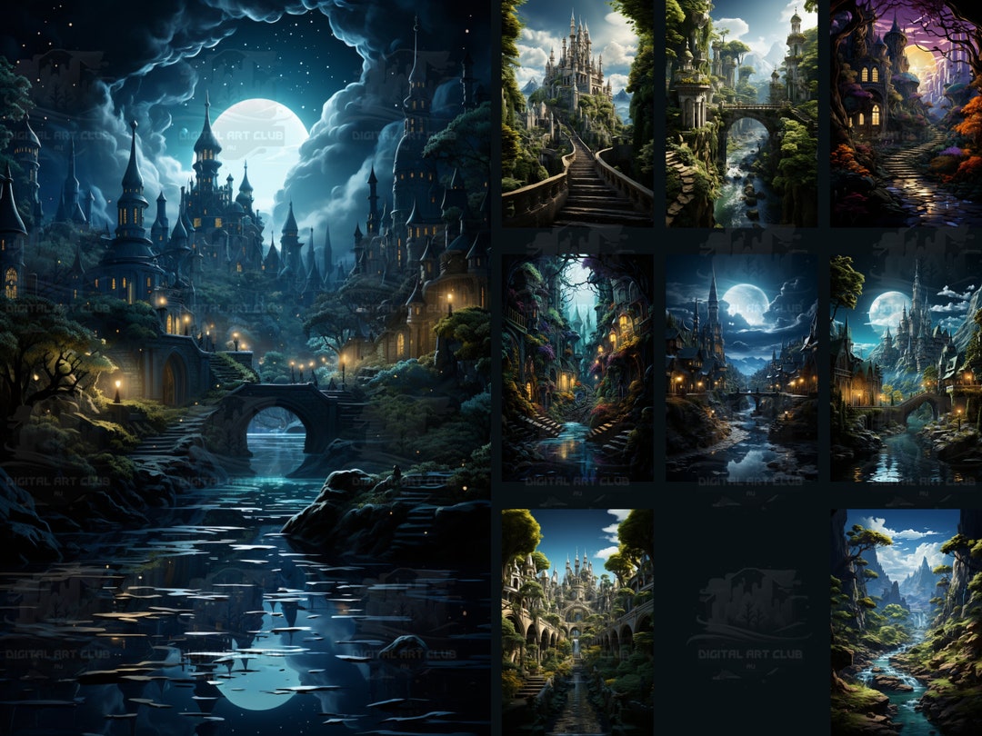 9 Fantasy Landscape V2 Backdrops Overlays | Overlays for Photoshop ...