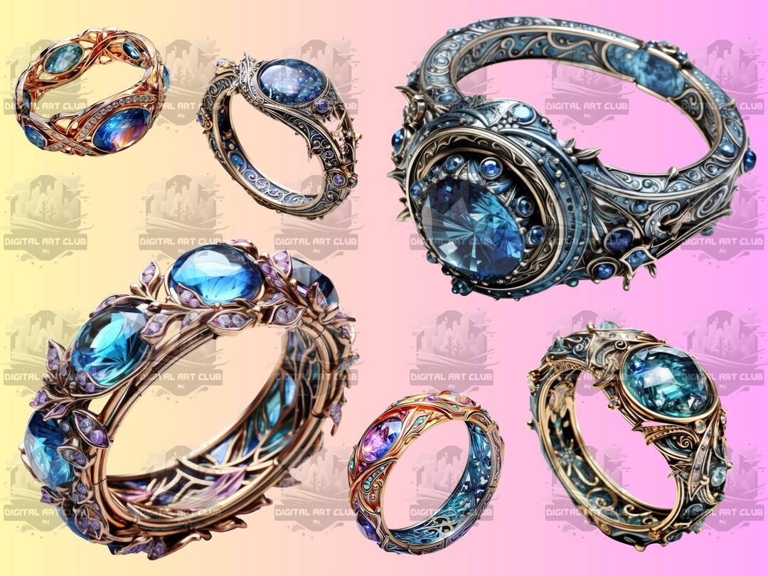 30 Fantasy Rings Clipart | Watercolor, Gothic, Mystical, Dreamlike ...