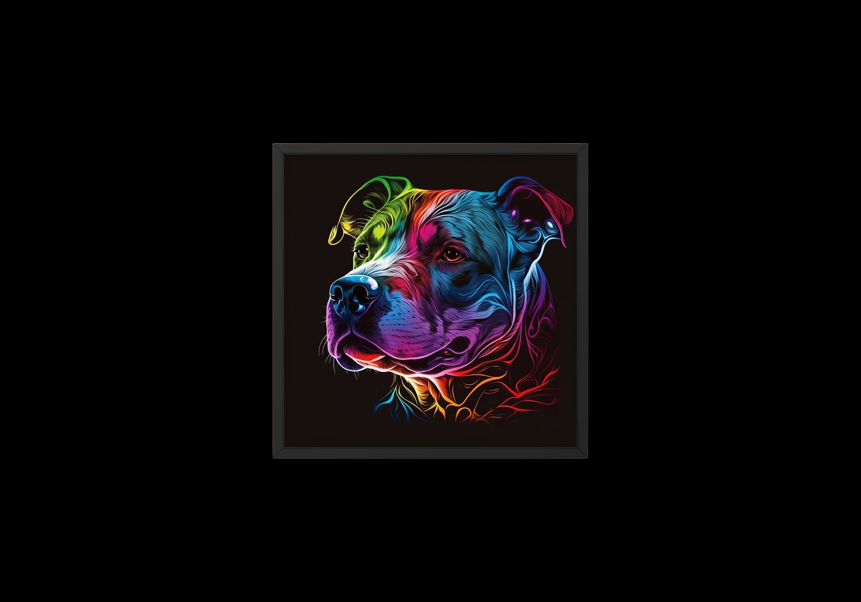 Rainbow American Staffy | Digital Art Print, Wall Art, AI Generated, AI ...
