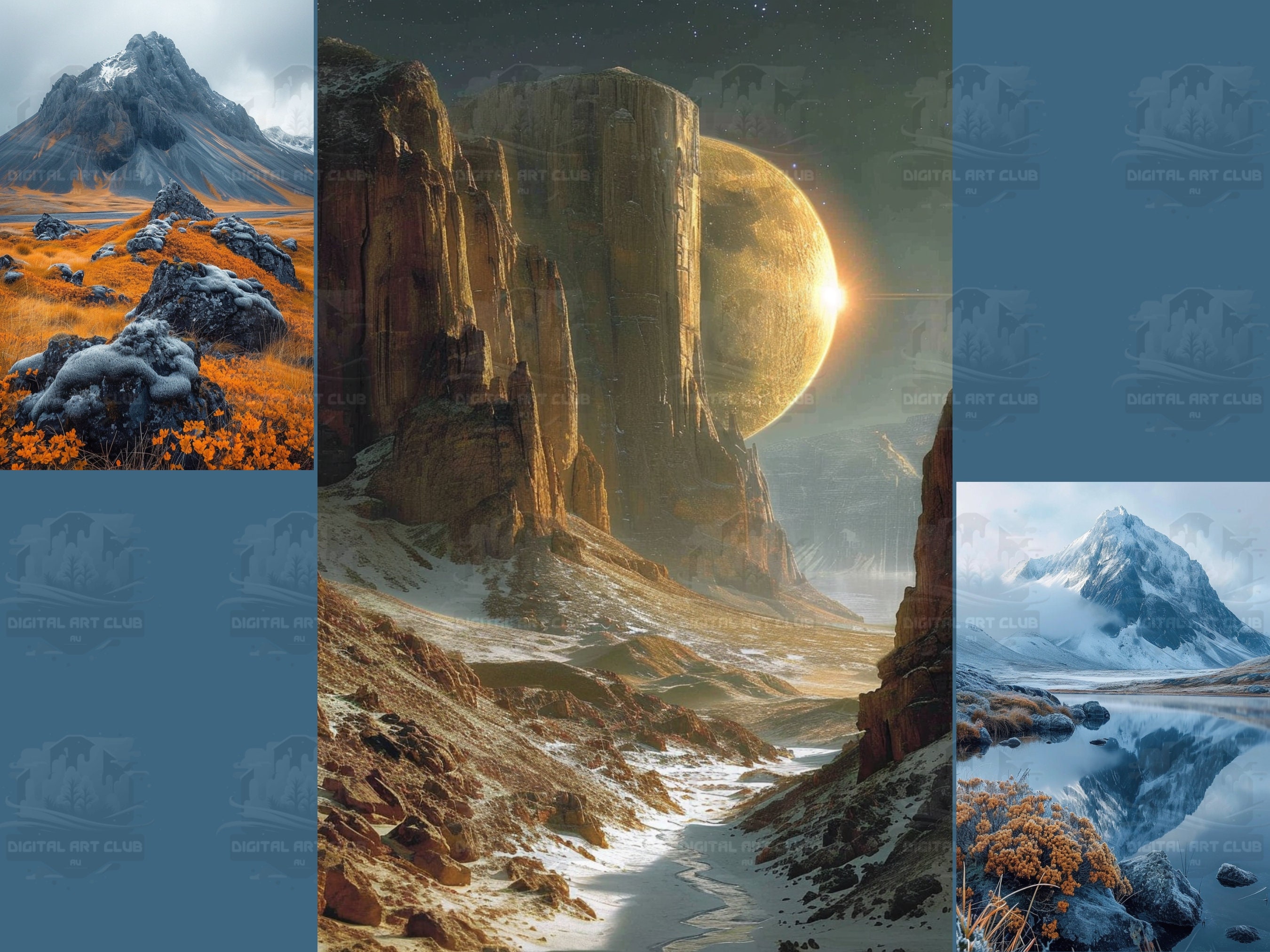 9 Alien Landscape Backdrops Overlays Overlays for Photoshop Studio ...