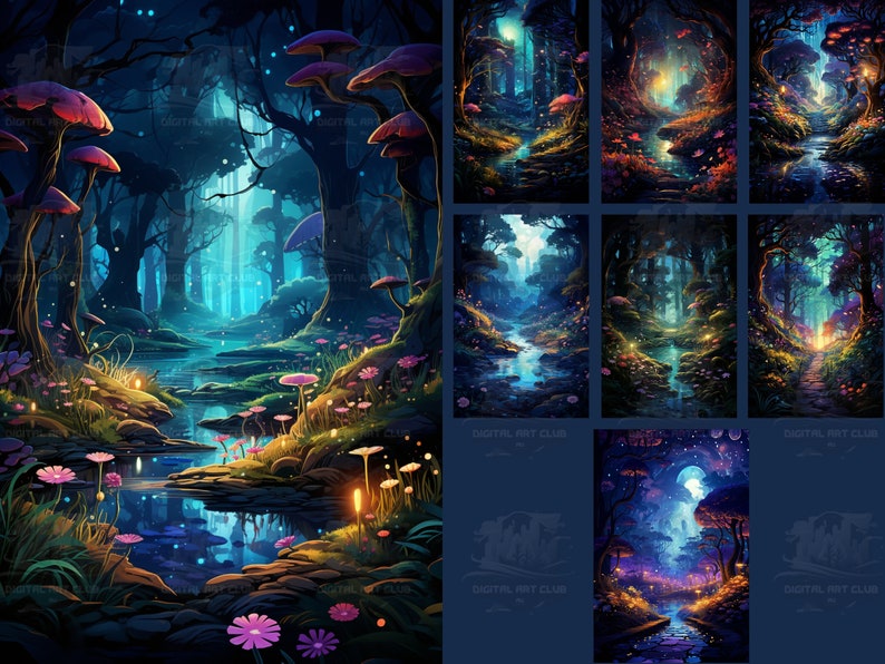 8 Enchanted Forest Backdrops Overlays | Overlays for Photoshop | Studio ...