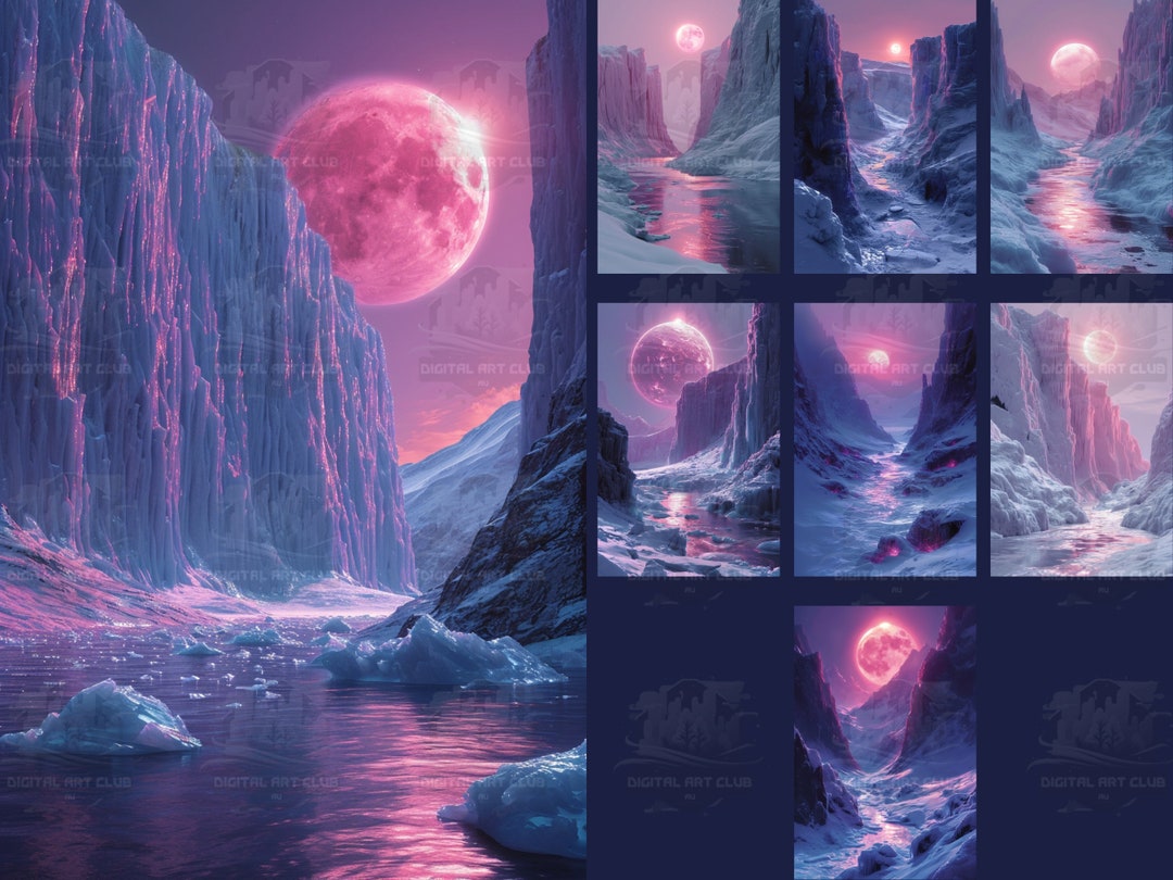 8 Neon Pink World Backdrops Overlays | Overlays for Photoshop | Studio ...