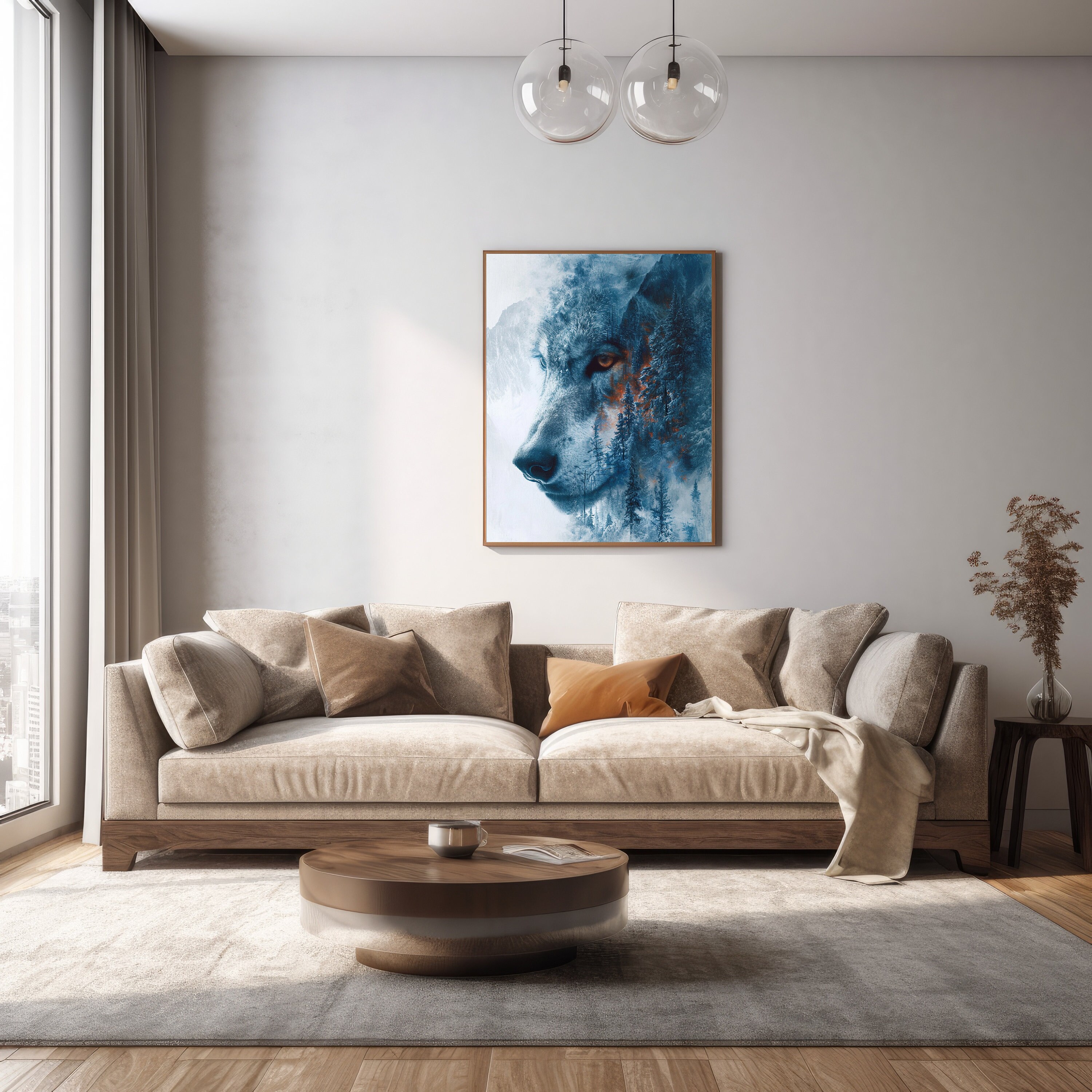 Lone Wolf Digital Art Print, Wall Art, AI Generated, AI Art, Digital ...