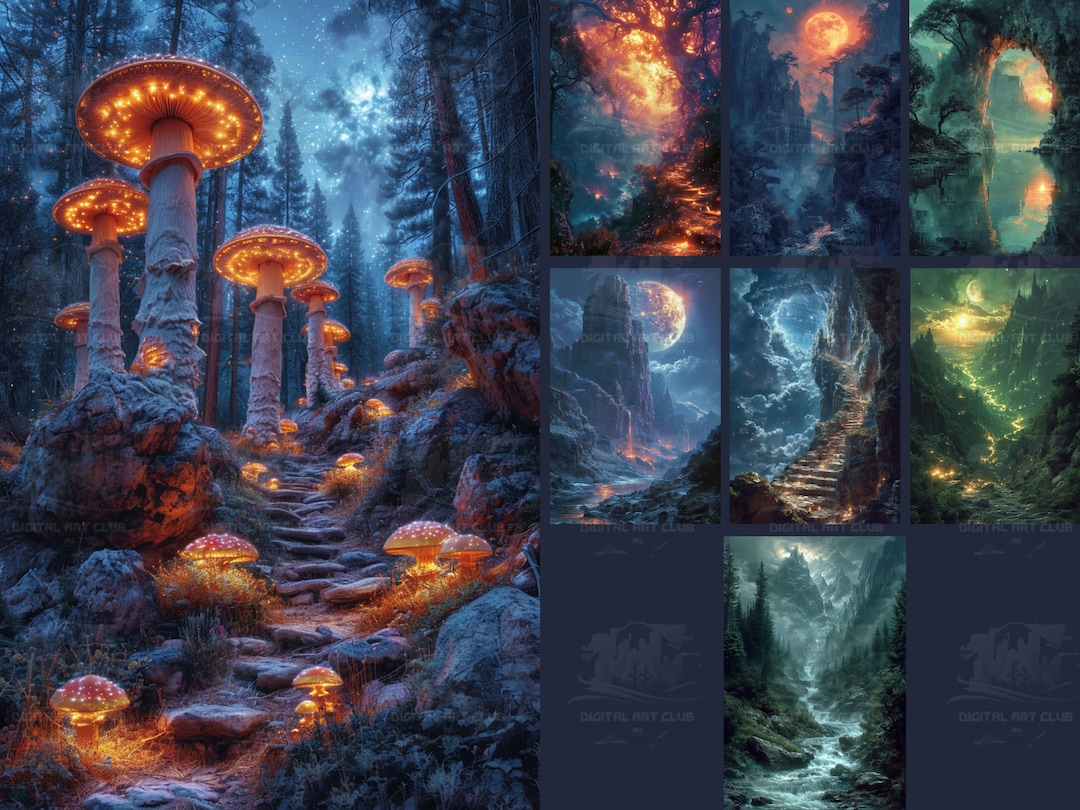 8 Surreal Landscape Backdrops Overlays | Overlays for Photoshop ...