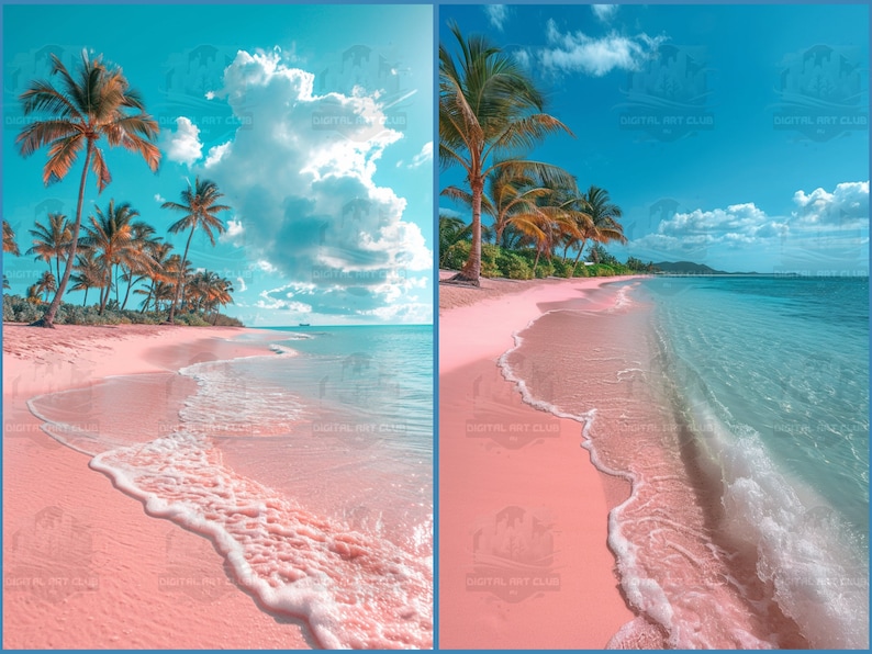 5 Pink Sand Beach Backdrops Overlays | Overlays for Photoshop | Studio ...