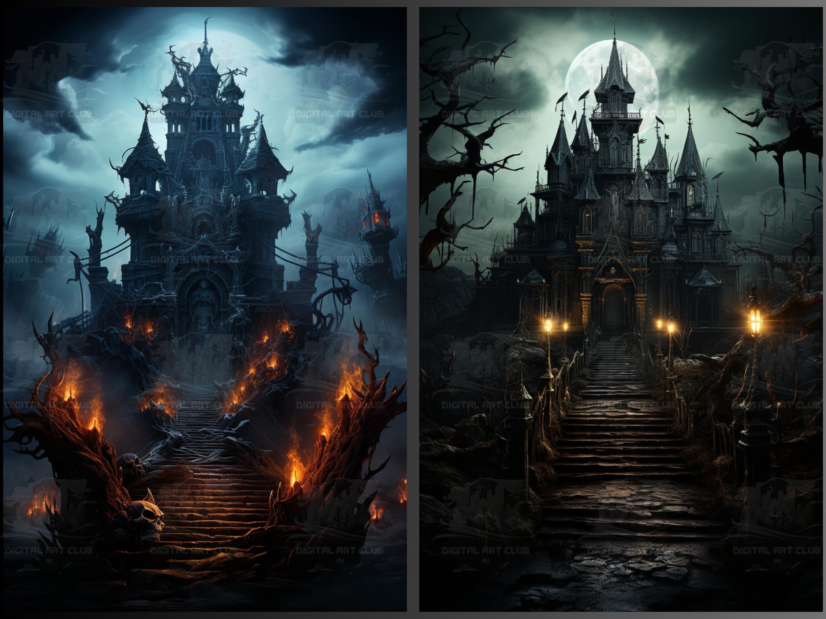 12 Dark Fantasy Castle Backdrops Overlays Overlays for Photoshop Studio ...
