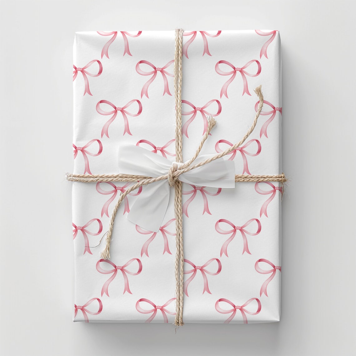 Pink Bow Gift Wrap, Pink Wrapping Paper, Coquette Pink Bow, Pink ...