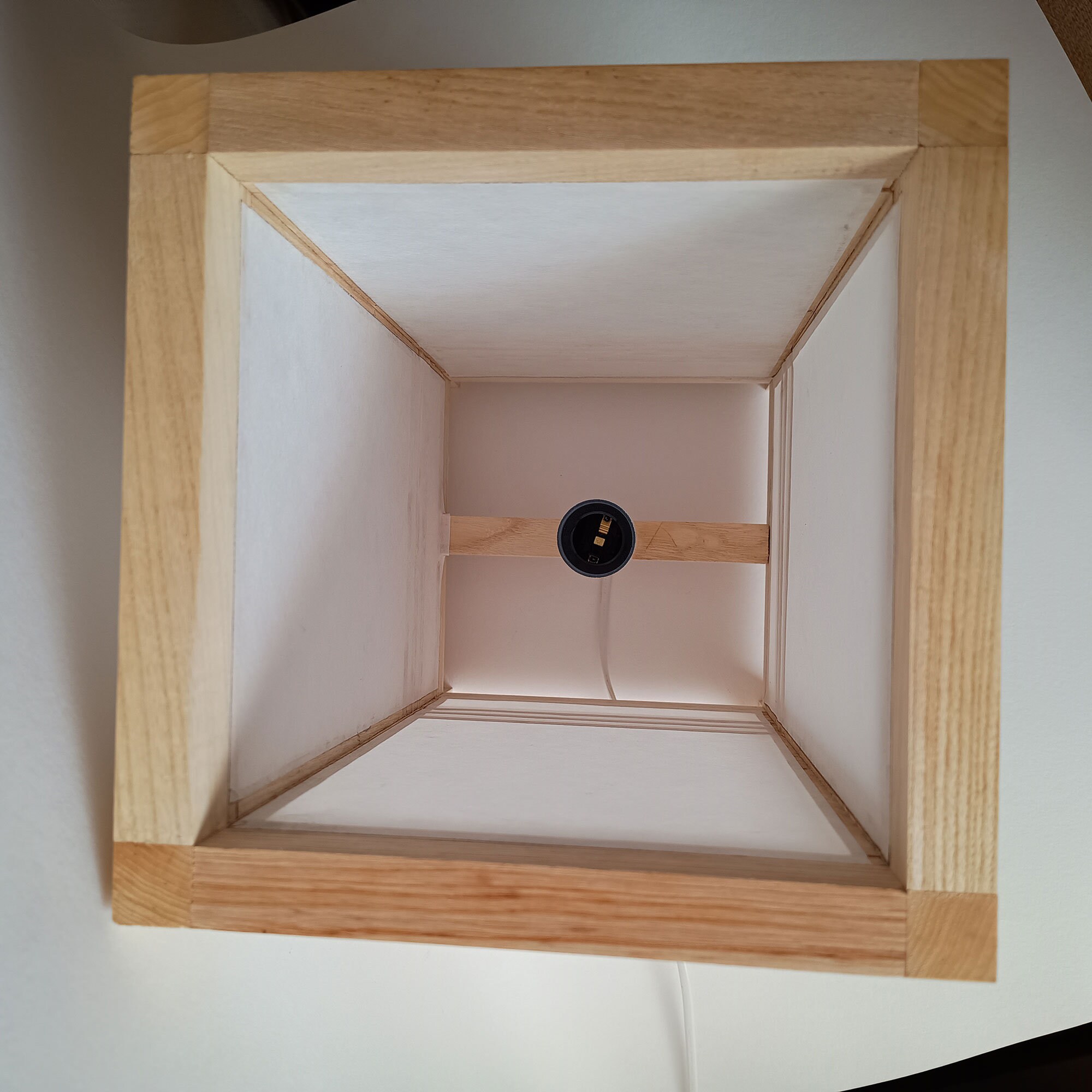 Handmade Ash Wood Shoji Table Lamp: Japanese Washi Paper Lantern - Etsy