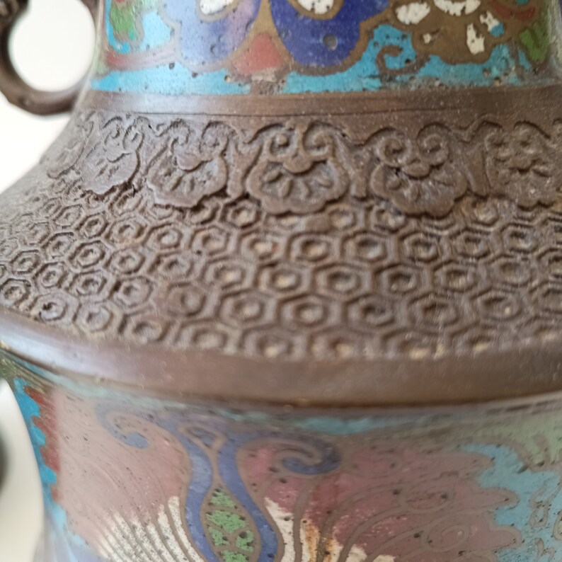 Cloisonné / Champlevé Enamel on Bronze Chinese Pair of Ming Dynasty ...