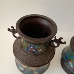 Cloisonné / Champlevé Enamel on Bronze Chinese Pair of Ming Dynasty ...