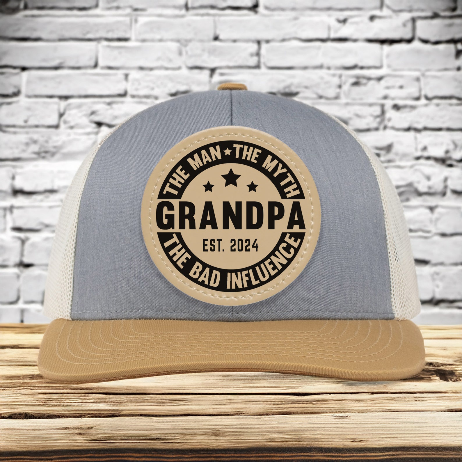 Grandpa Est 2024 Trucker Hat, Custom Grandpa Hat, Personalized Grandpa ...