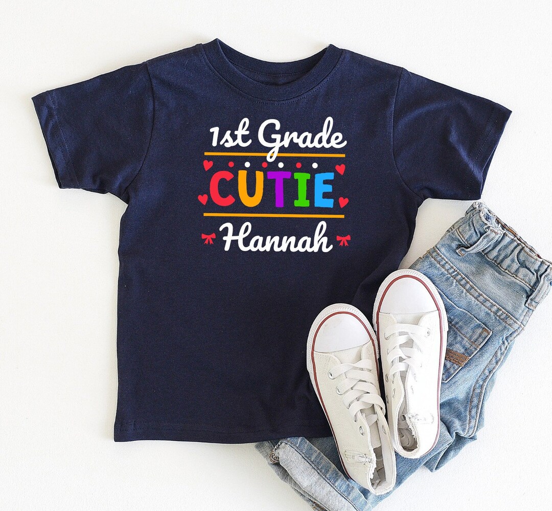 First Grade Shirt, Personalized Girl Shirt, 1st Grade Shirt Girl, Back ...