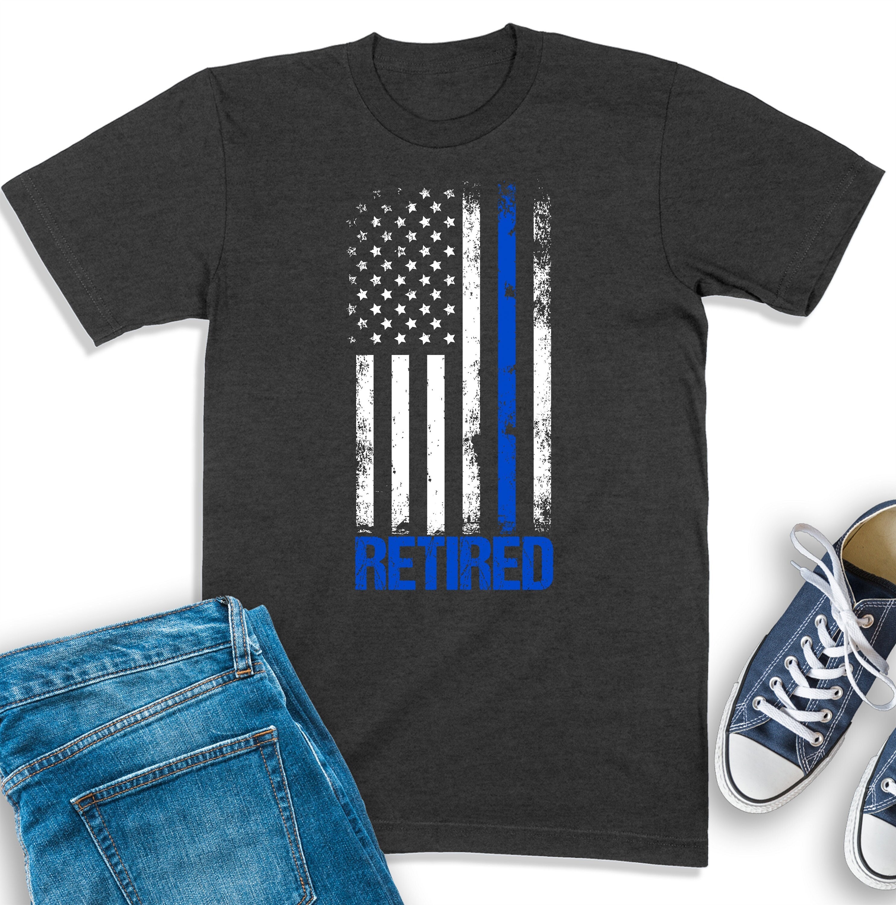 Retired Police Officer Shirt, Thin Blue Line Shirt, Retired Officer ...