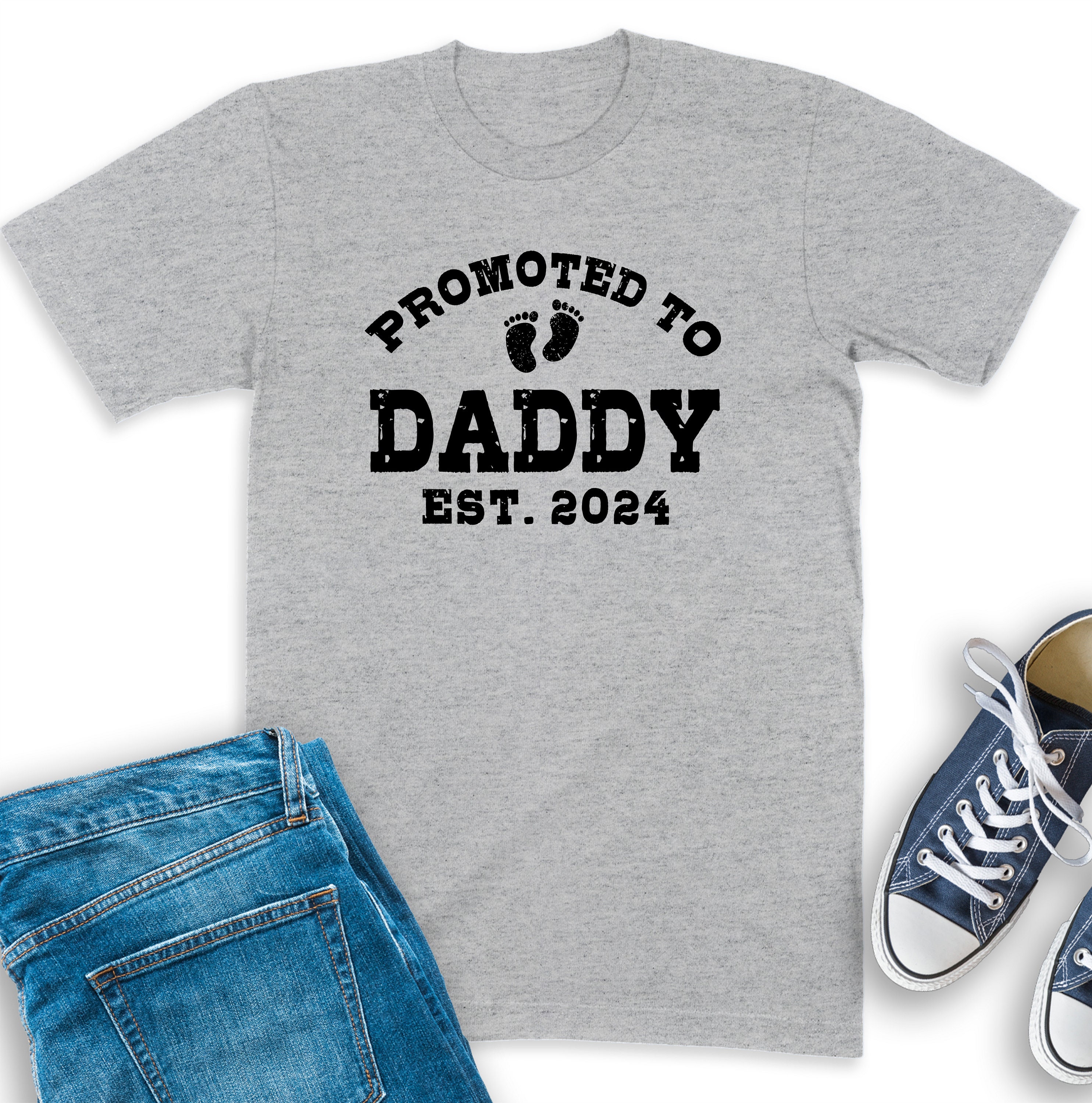Promoted to Daddy Shirt, Dad Est 2024 T-shirt, Pregnancy Announcement ...