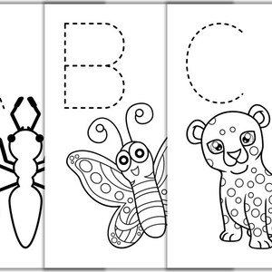 Printable Animal Themed Alphabet Colouring Booklet - Etsy
