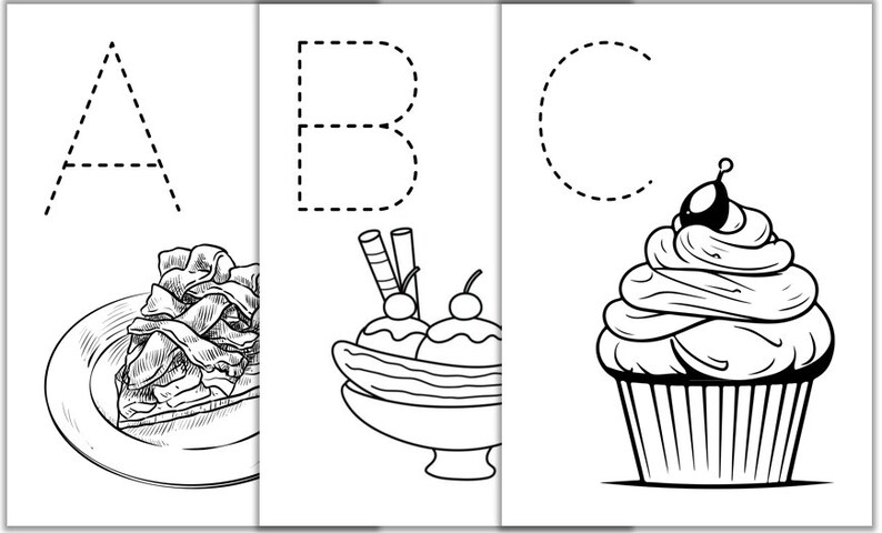 Printable Sweet Treat Themed Alphabet Colouring Booklet | Digital ...