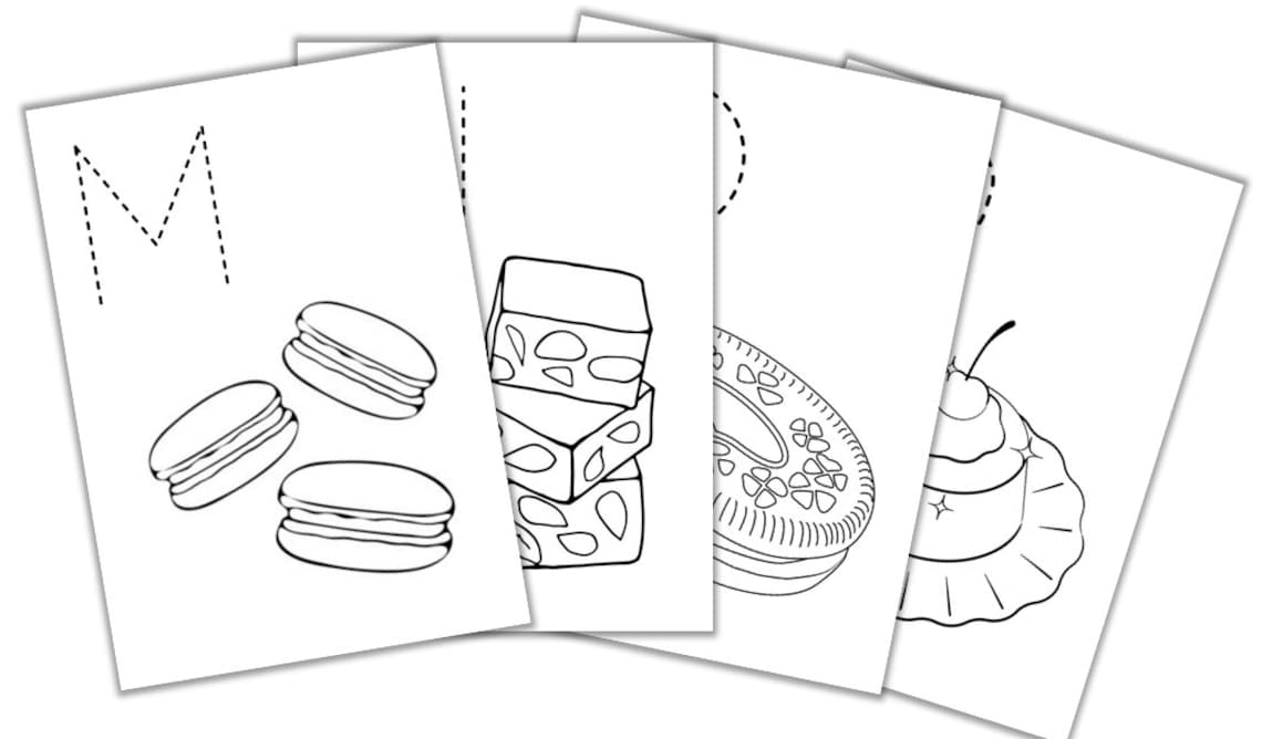 Printable Sweet Treat Themed Alphabet Colouring Booklet | Digital ...