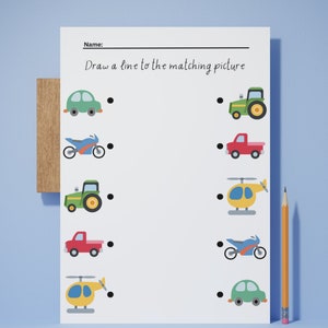 Printable Matching Activity Worksheets Preschool Bundle - Etsy