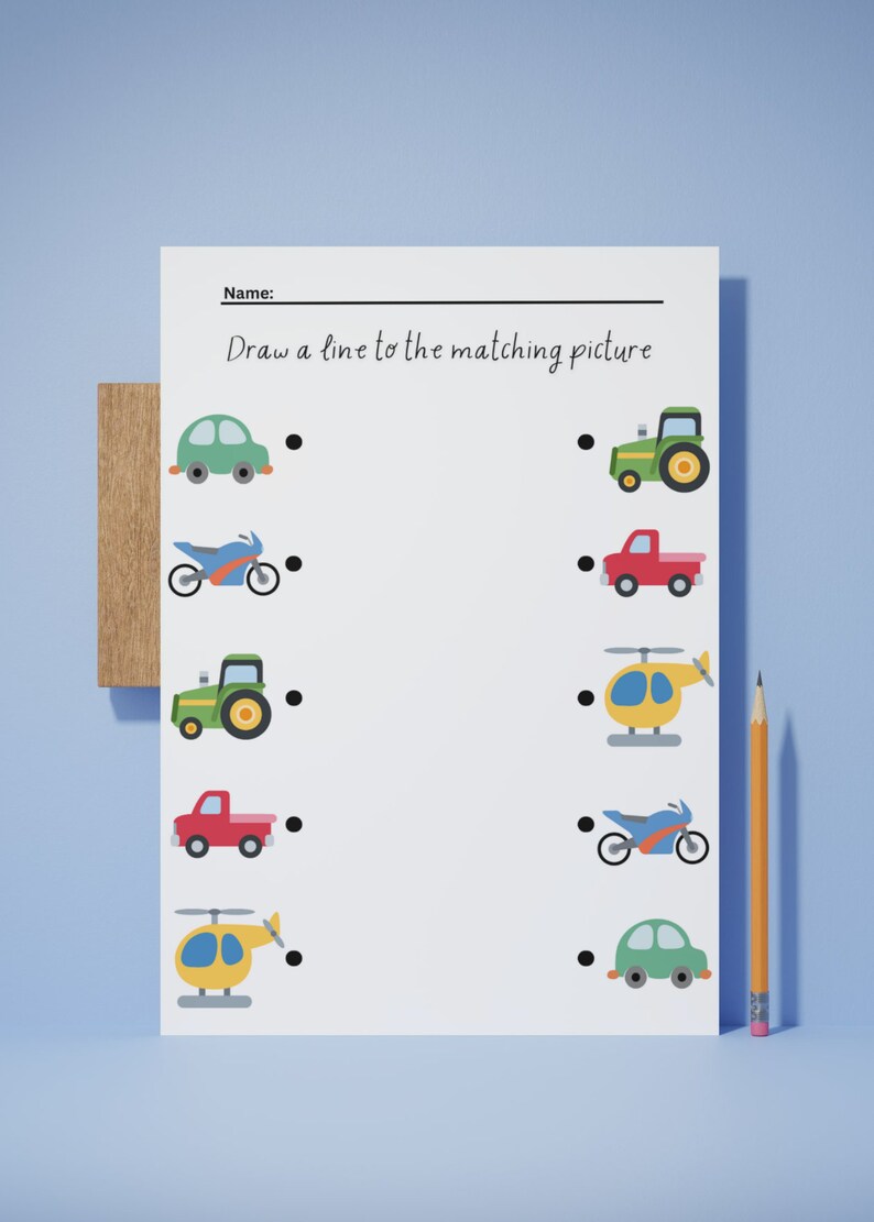 Printable Matching Activity Worksheets Preschool Bundle - Etsy