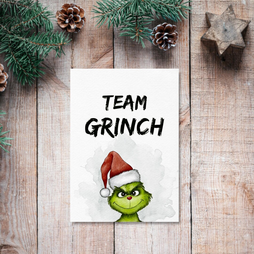 Grinch Christmas Card | Funny Grinch Card | Folded Card or Postcard ...