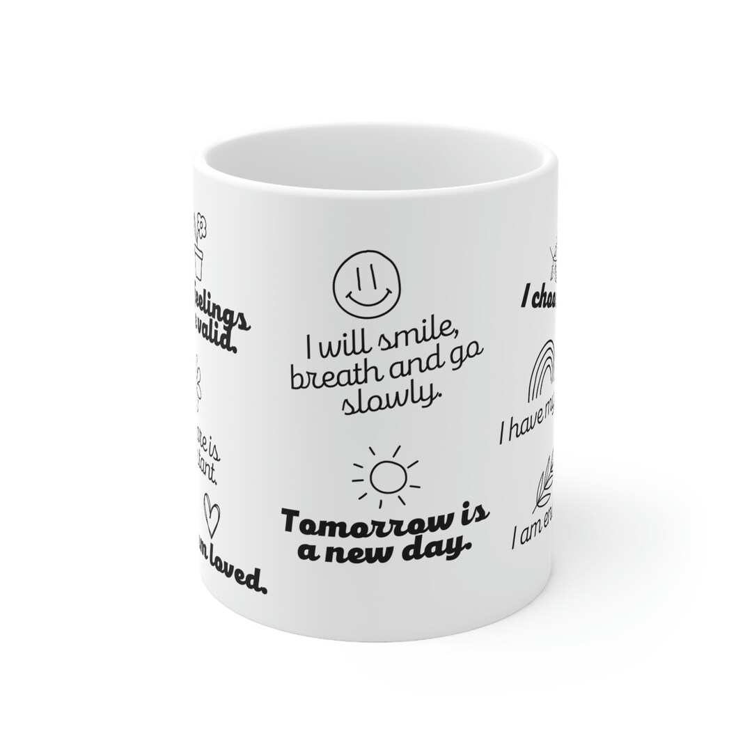 Positive Affirmations Mug: Motivational Gift Positive Vibes Girl Friend ...