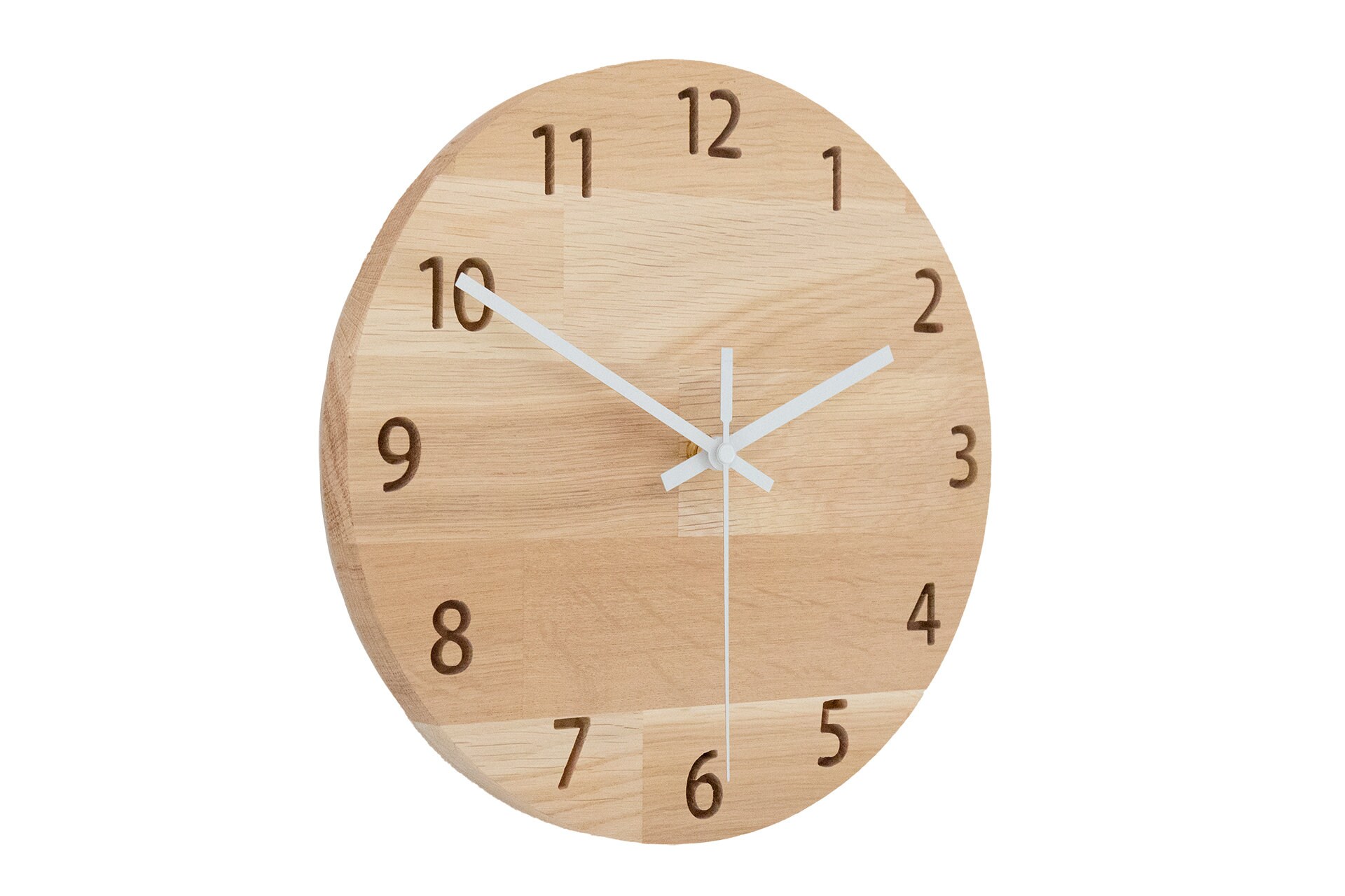 Round Wooden Clock Oak 28/38/48/58cm Modern Clock, Minimalist Clock ...